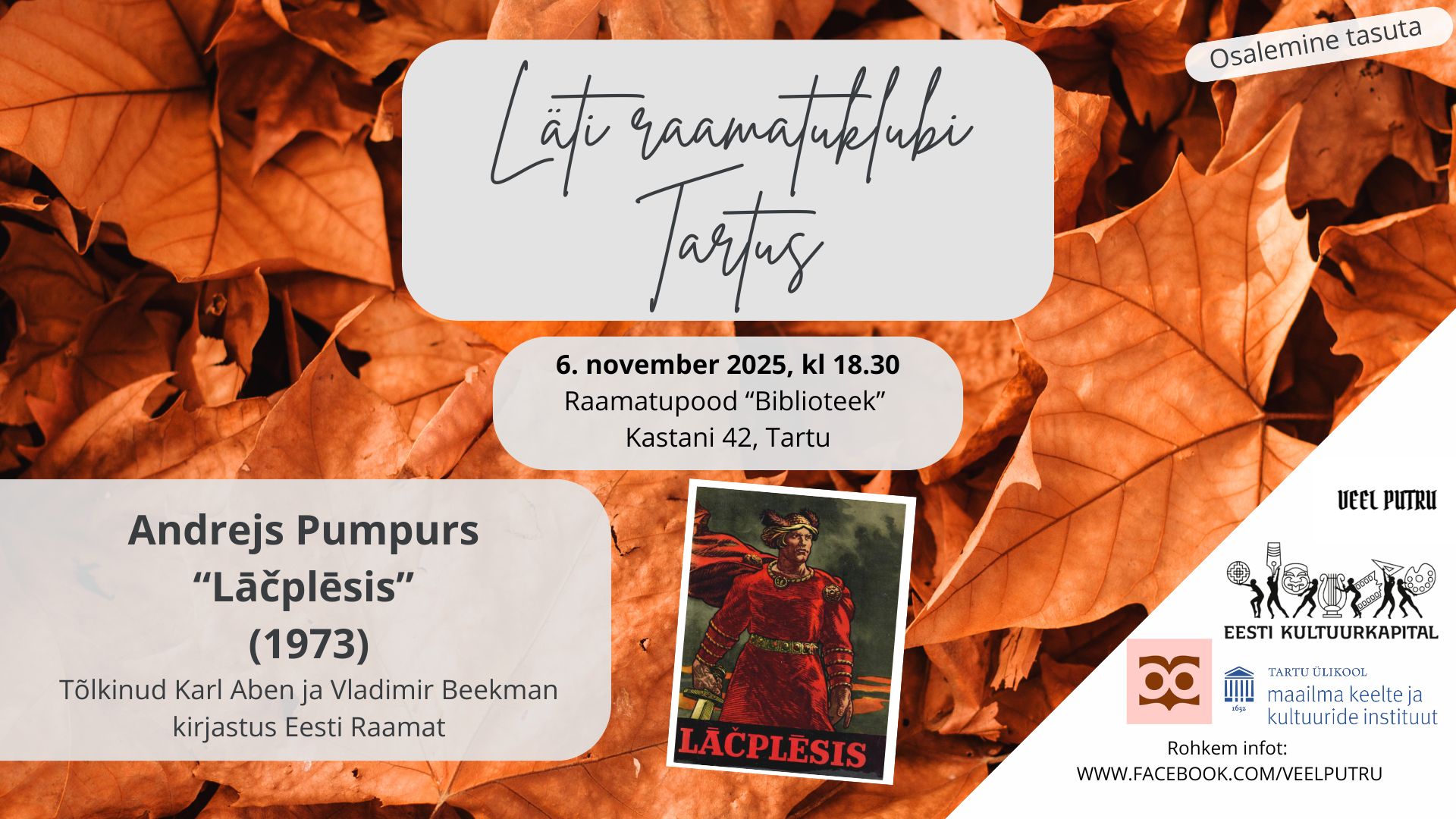 KIRJANDUS // Läti raamatuklubi Tartus XVIII: Andrejs Pumpurs "Lāčplēsis ...