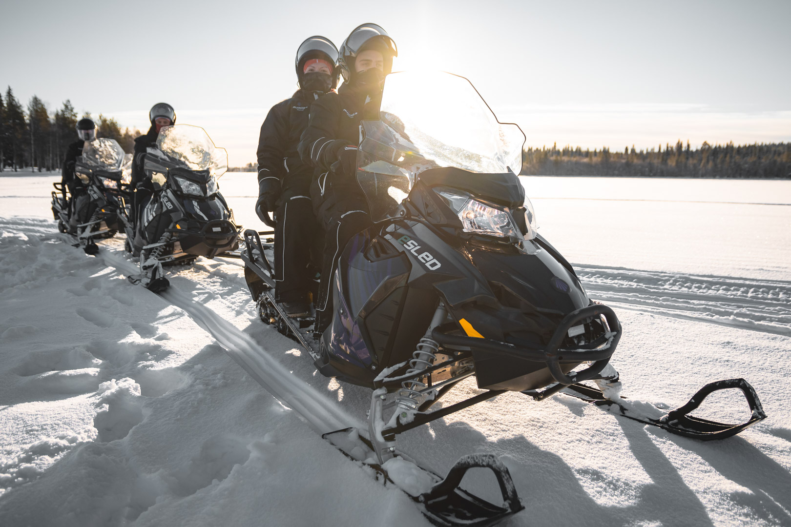 eSled tour into wilderness sunrise