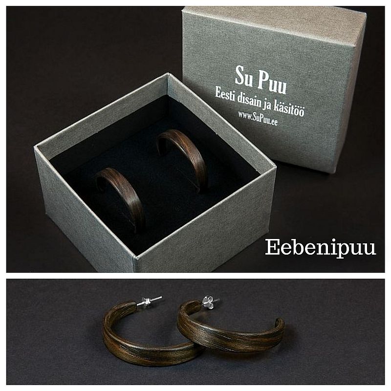 Kõrvarõngad "Ring-M" — Su Puu - puidust disainehted ja aksessuaarid!