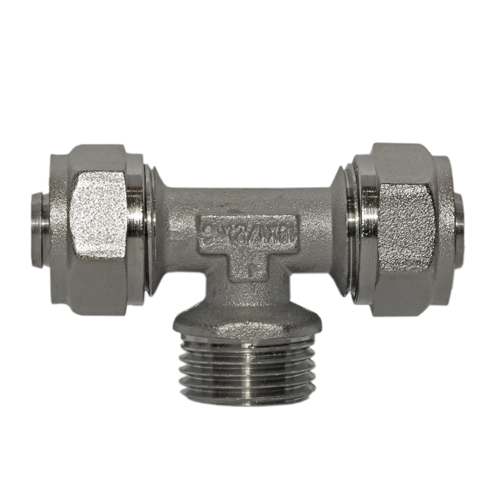 Tee with external thread (M) for PEX-AL-PEX pipe — Biston