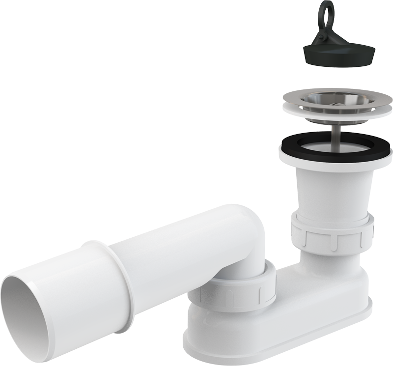 Siphon with drain socket for shower tray 11/2 "x 70 x Ø50 9619007 — Biston