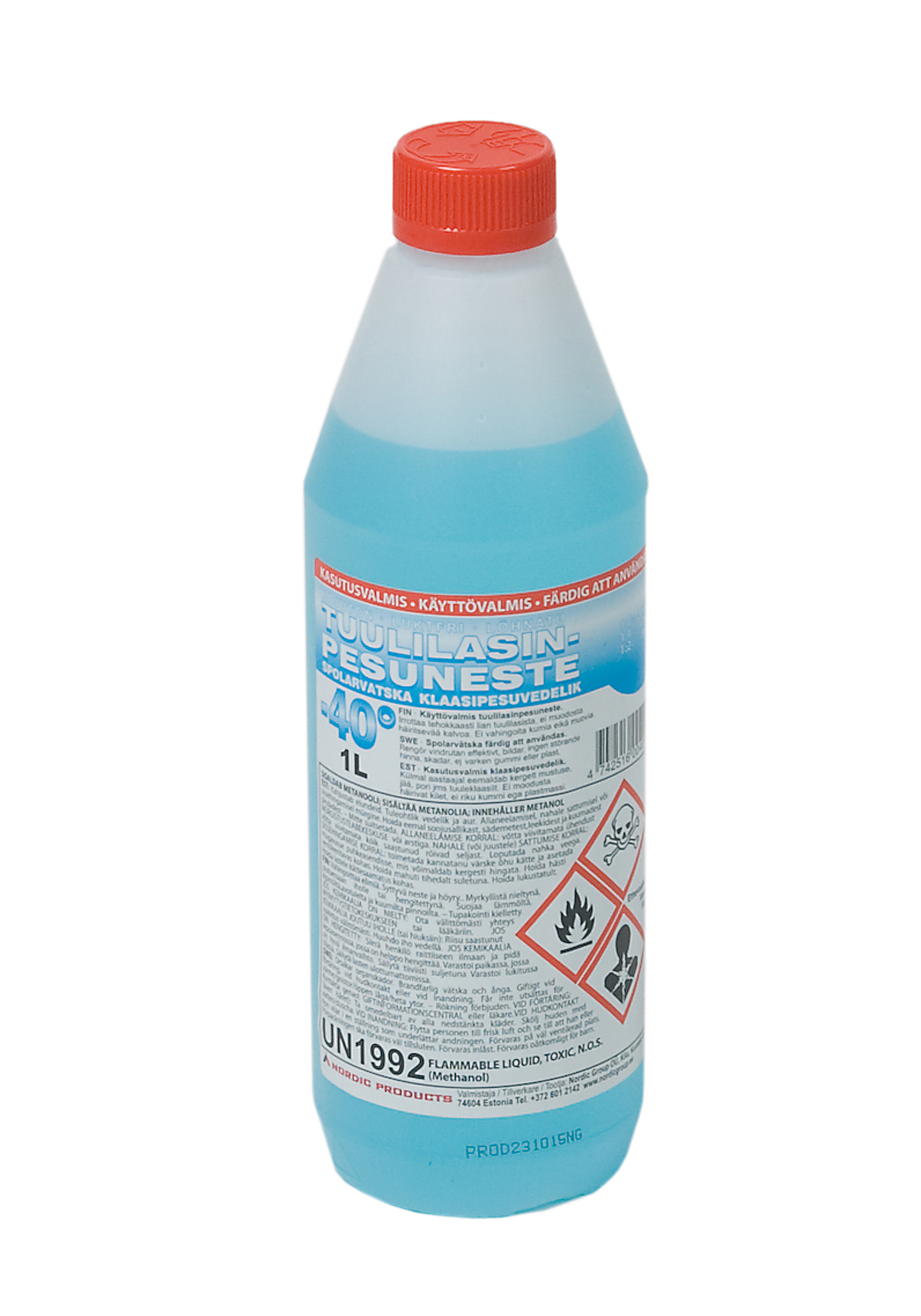 Klaasipesuvedelik Metanool — Nordic Products