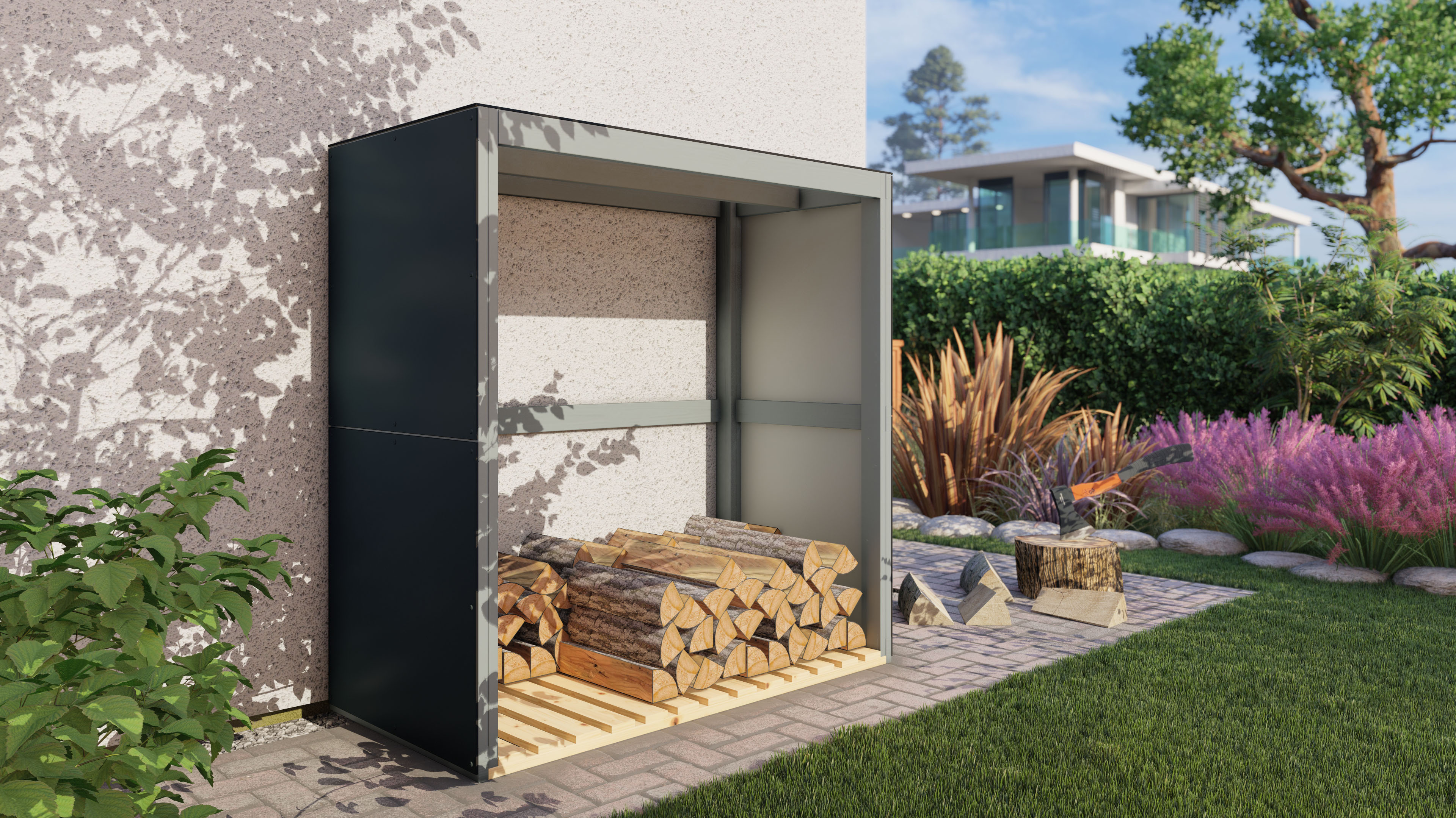 Abri bûches HPL Fire 2 — Bertilo.com