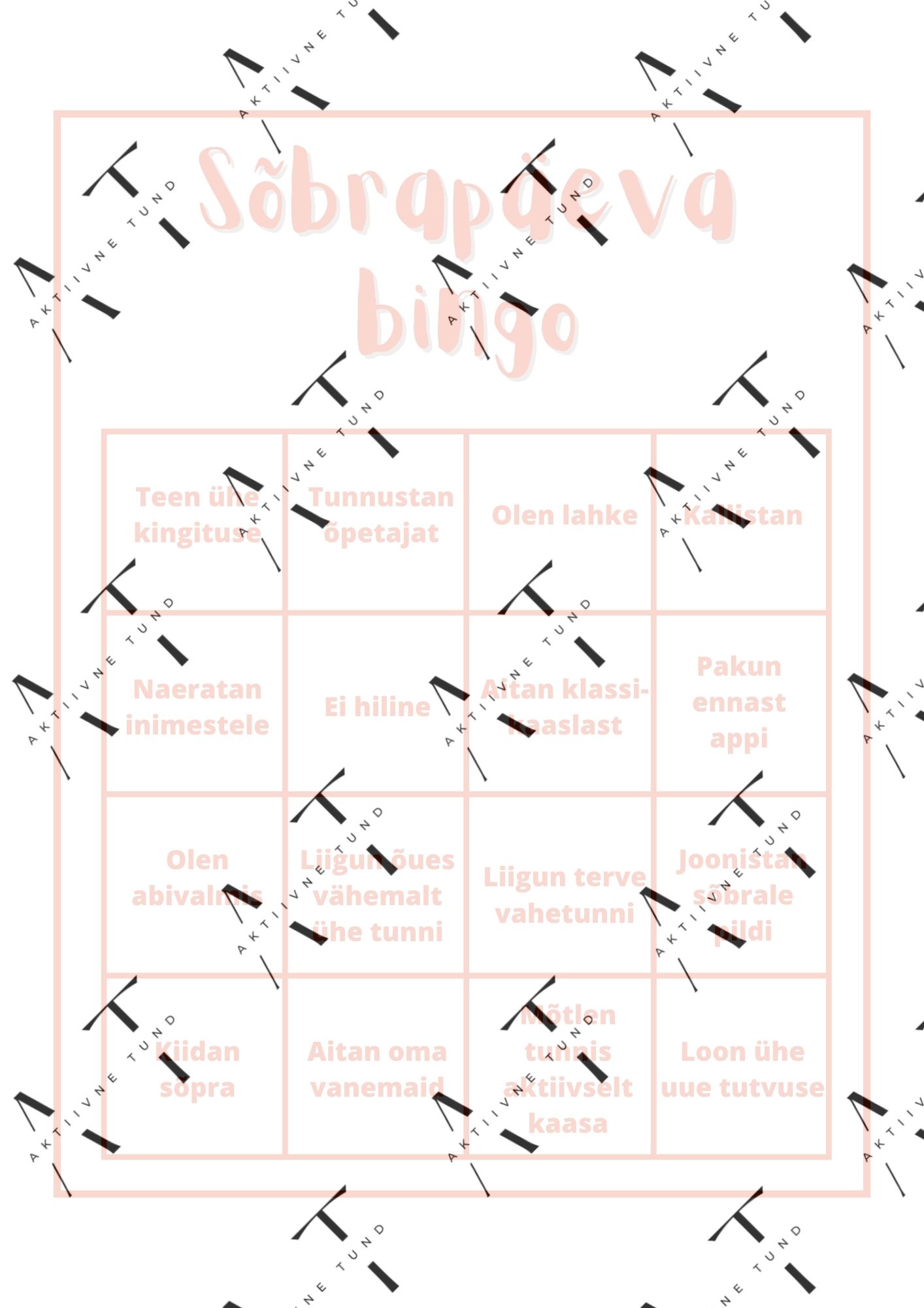 Bingolehed – Aktiivnetund