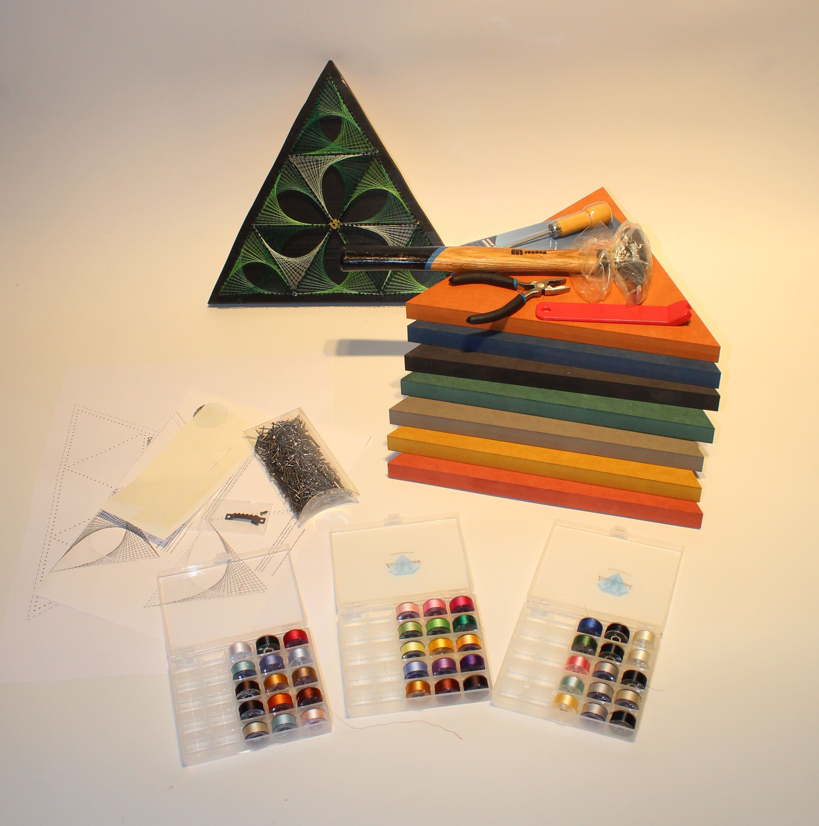 String art: How to do "Triangle with a hexagon" -#1 Beginner Guide ...