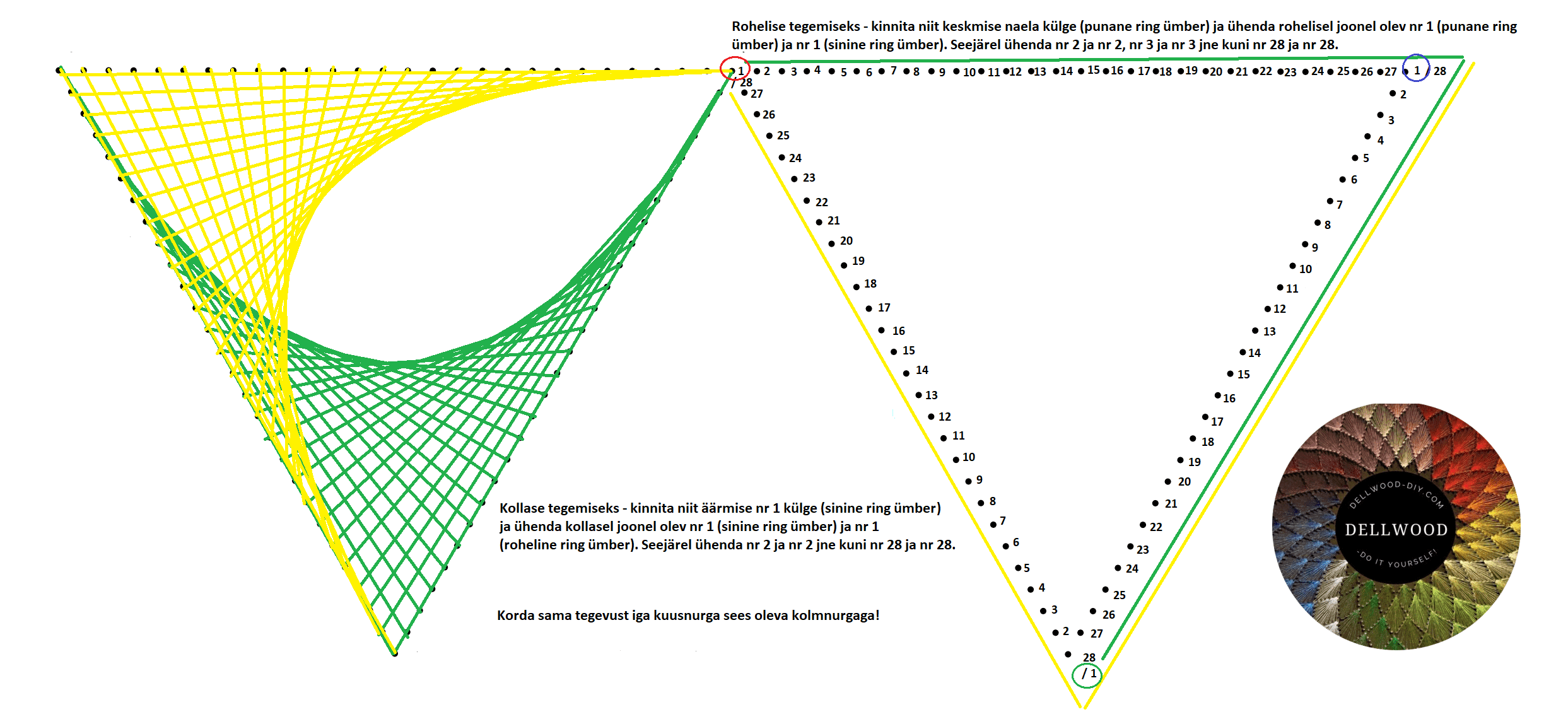 #1 Tasuta Õpetus: String Art Kuusnurk - kunsti-ja käsitöötarbed ...