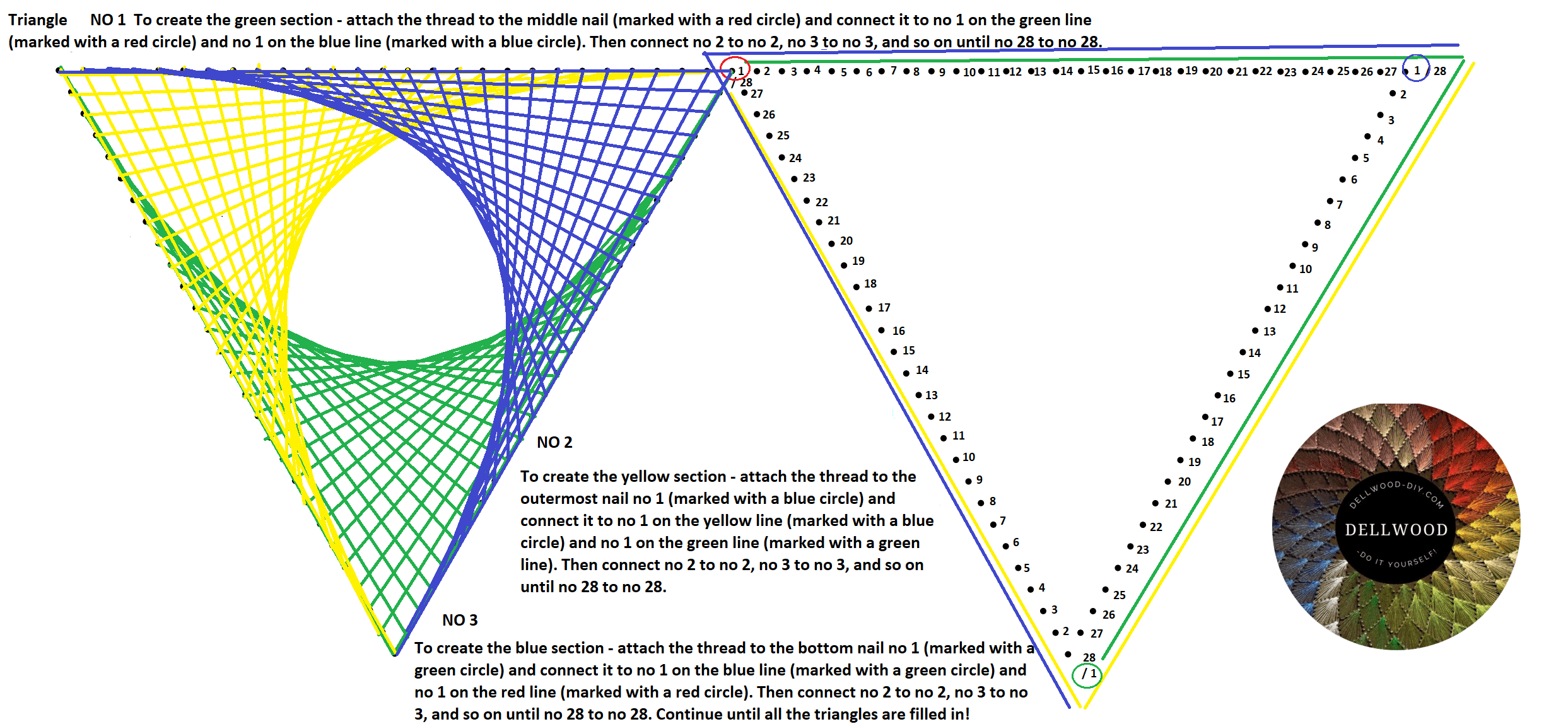 #1 Beginner Guide: How to do String Art "Triangle" | Party Supplies, String Art & Paber Art ...